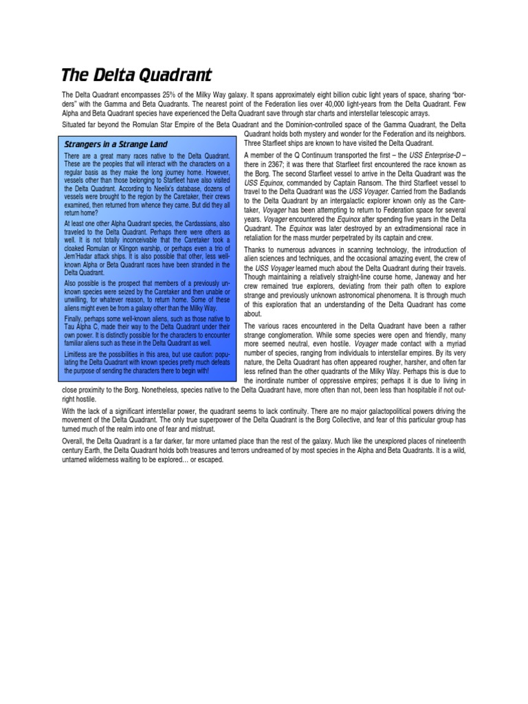 Star Trek RPG - The Delta Quadrant | PDF | Uss Voyager (Star Trek ...