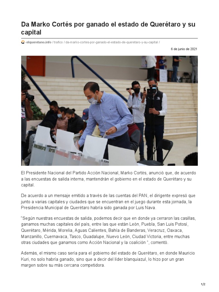 06/junio/2021 Da Marko Cortés Por Ganado El Estado de Querétaro y Su ...