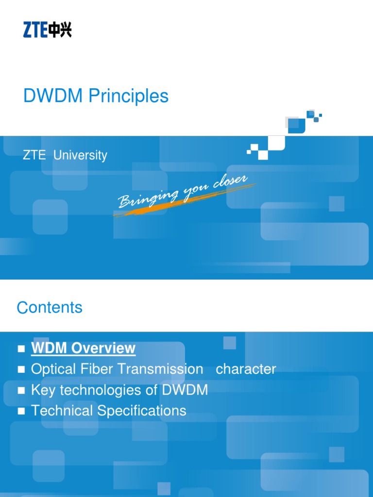 01 DWDM Principle | PDF | Wavelength Division Multiplexing | Dispersion ...