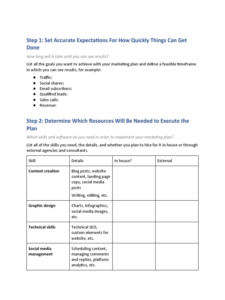 Marketing Implementation Plan Template | PDF | Analytics | Marketing