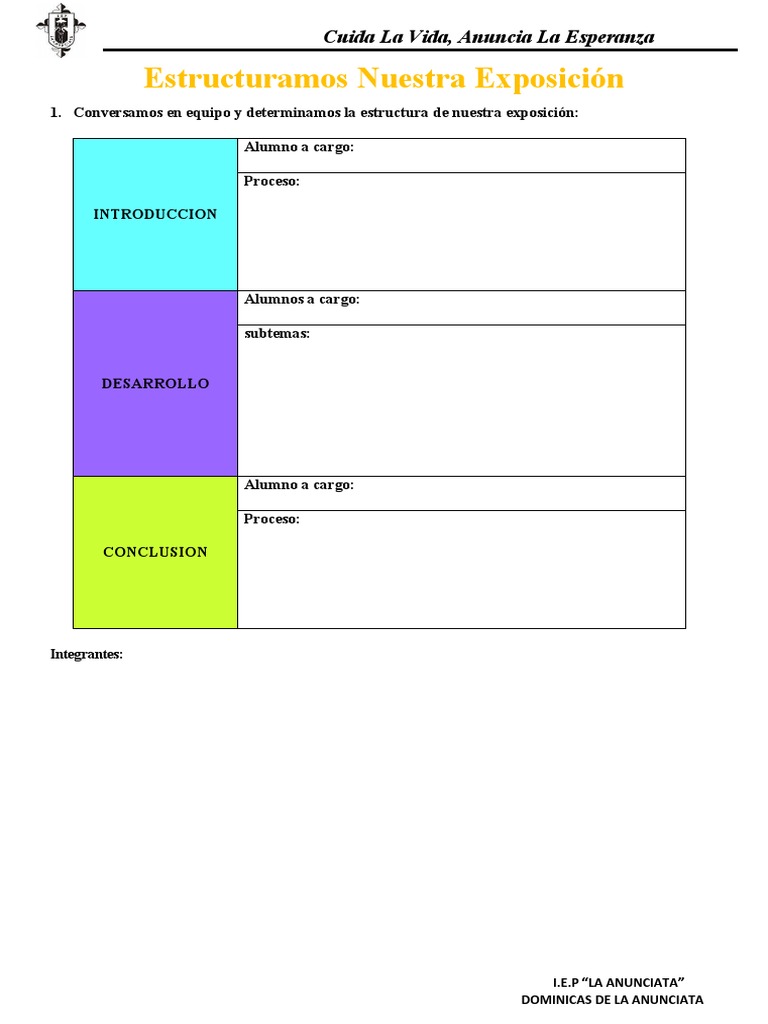 Estructura de La Exposicion Grupal | PDF