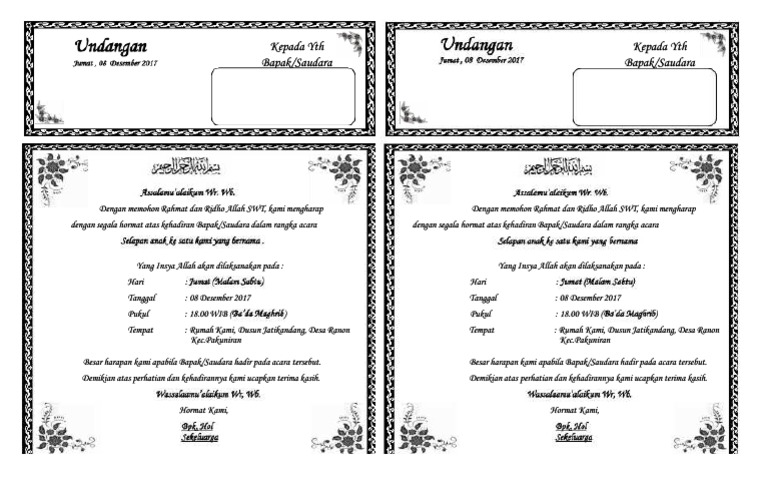 Undangan Selapan Bayi Versi 2docx | PDF
