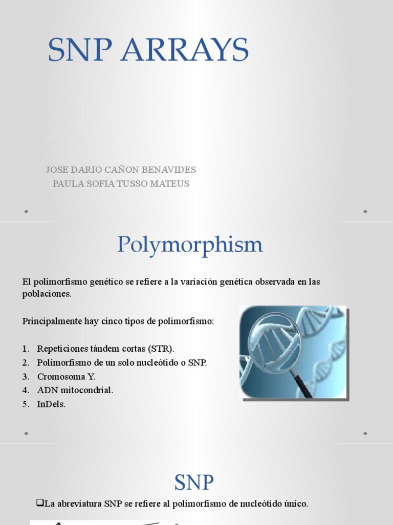SNP Arrays (Illumina) | PDF | Polimorfismo de nucleótido simple | Adn ...