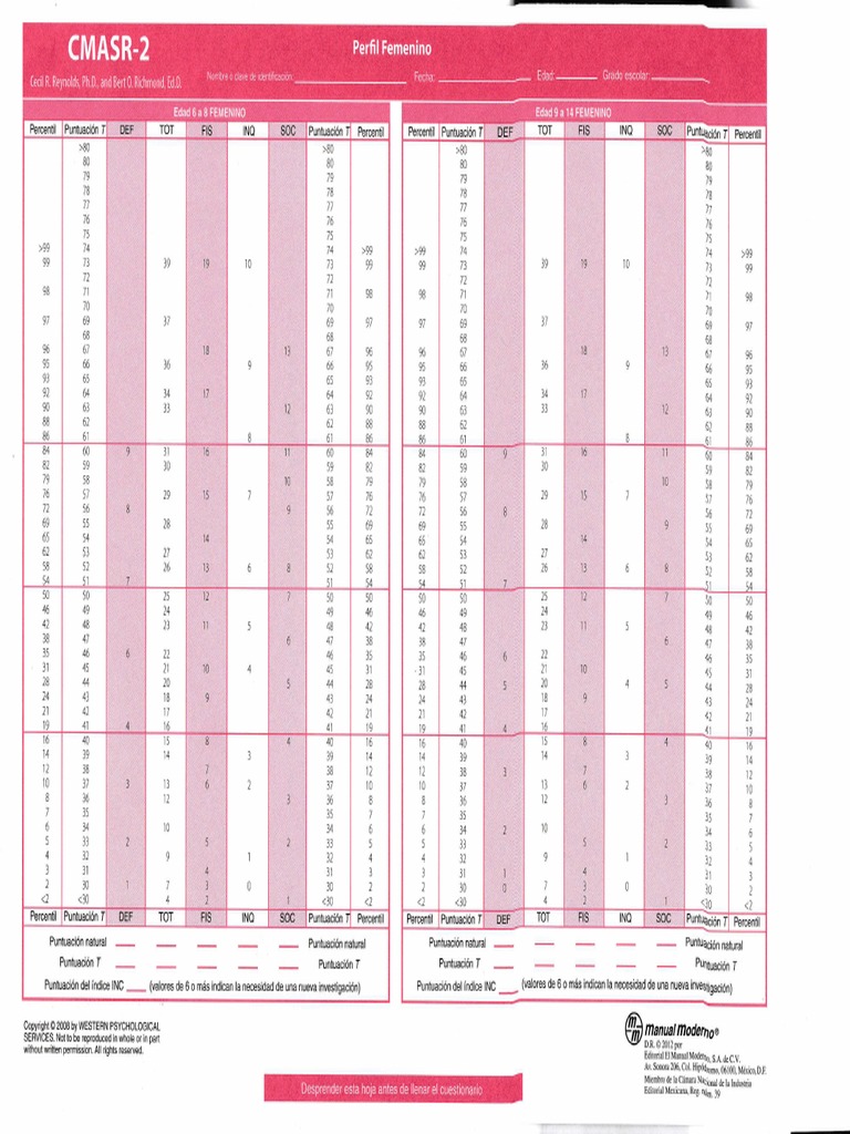 Cmasr 2 Perfiles | PDF