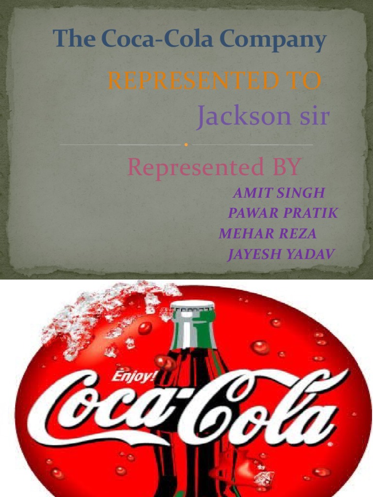 The Coca-Cola Company: Represented To | PDF | The Coca Cola Company | Drink