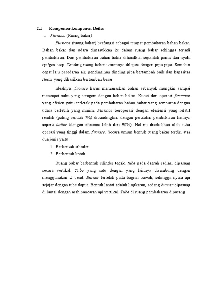 Komponen dan Fungsi Boiler | PDF | Griya & Taman | Sains & Matematika