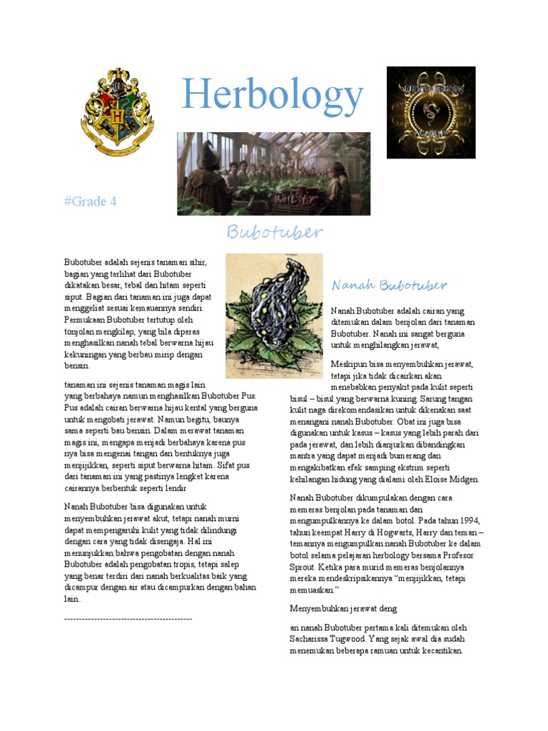 Herbology Grade 3 Warlock Wizarding Academy | PDF