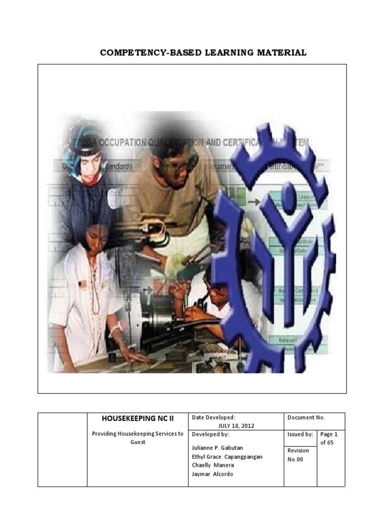 Competency-Based Learning Material: Housekeeping NC Ii | PDF | Home ...