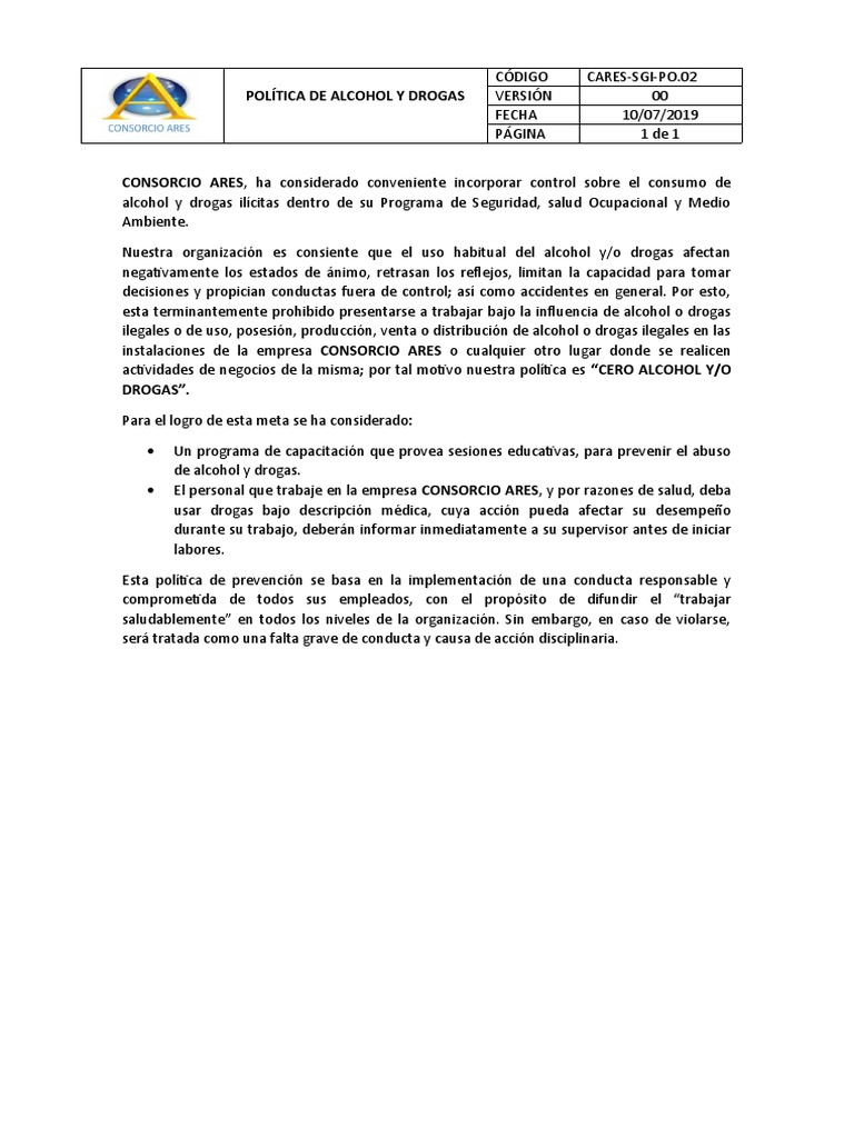 Política Ares | PDF | Drogas | Riego