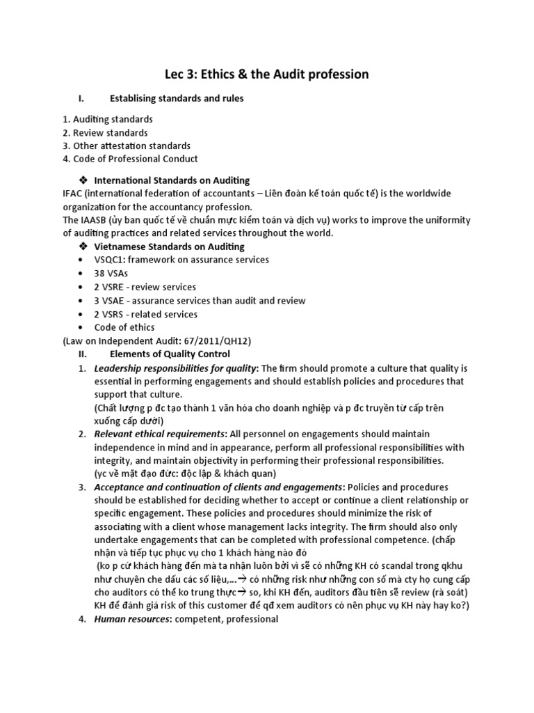 Lec 3 - Ethics & The Audit Profession | PDF | Financial Audit | Accounting