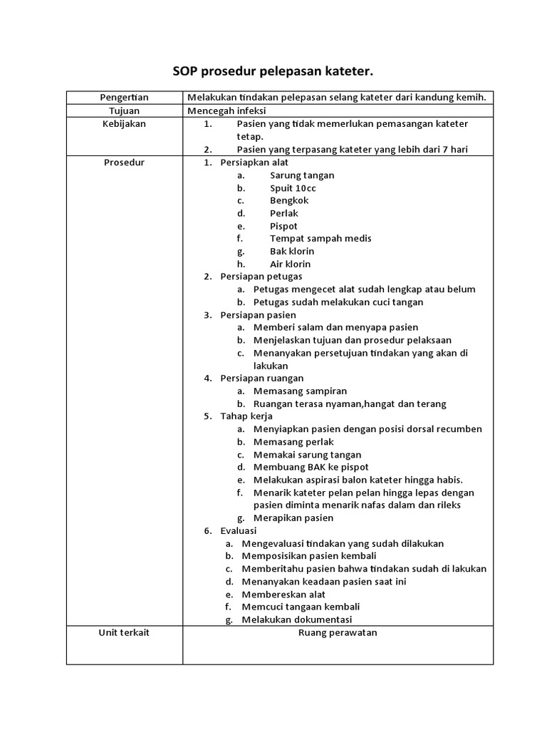 Sop Aff Kateter | PDF