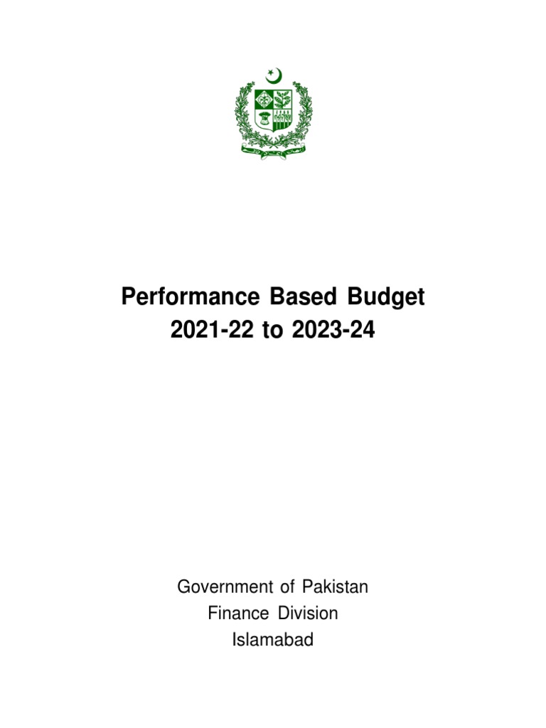12 Performance Based Budget 2021 22 2023 24 | PDF | Government Of ...
