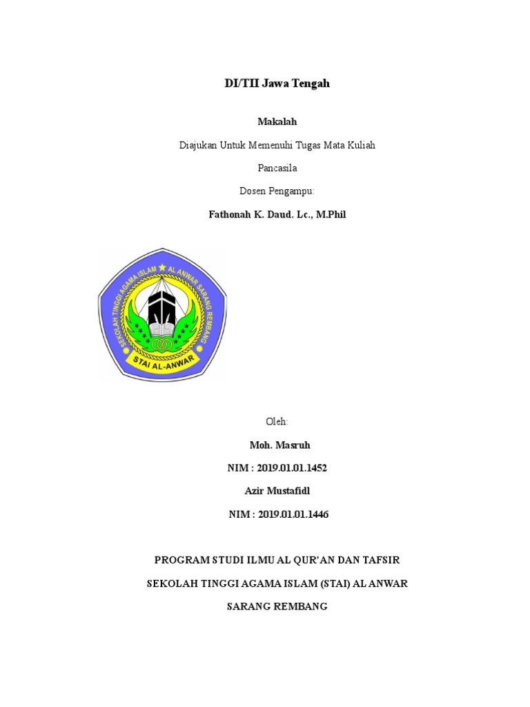 Gerakan DI/TII Amir Fatah di Jawa Tengah | PDF