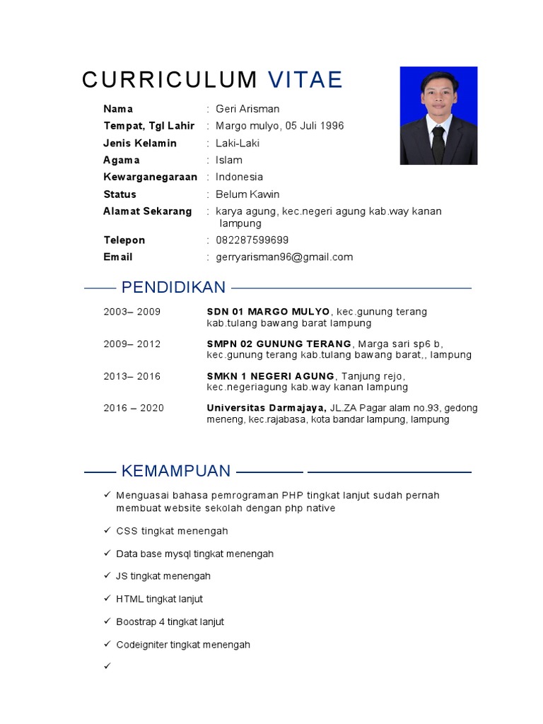CV Geri Arisman | PDF