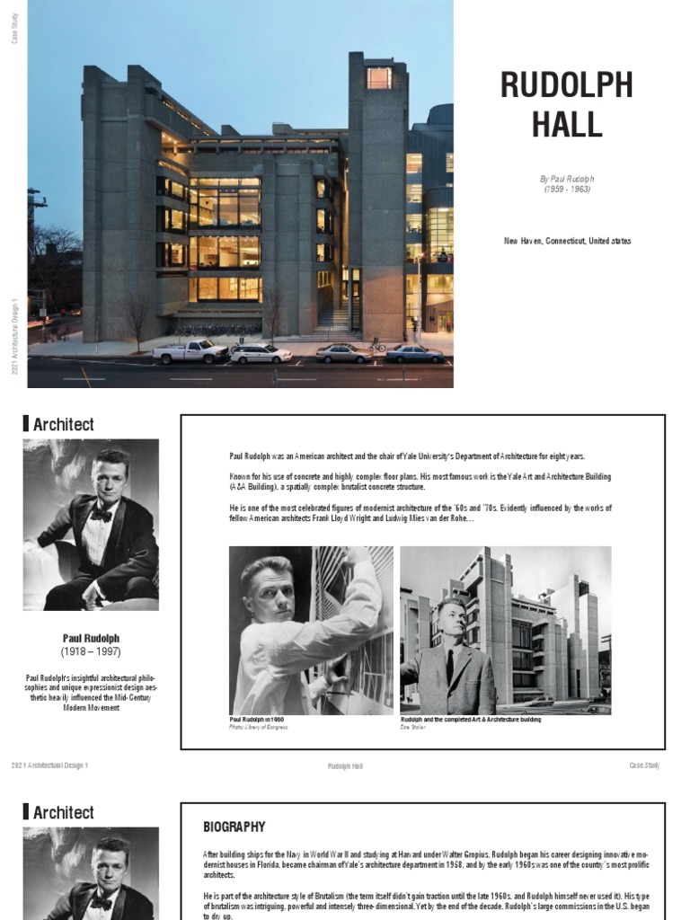 2021-1 Case Study - Rudolph Hall | PDF | Yale University | Modernism