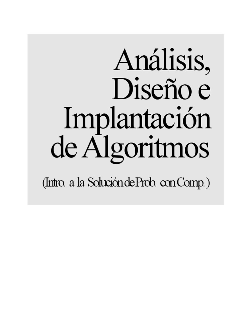 Implementacion De Algoritmos Pdf Parámetro Programación De Computadora Programa De