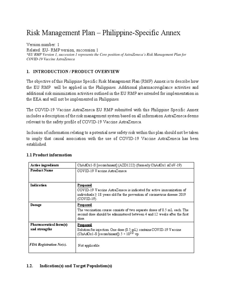 RMP Philippine Specific Annex - v1 For Publication | PDF ...