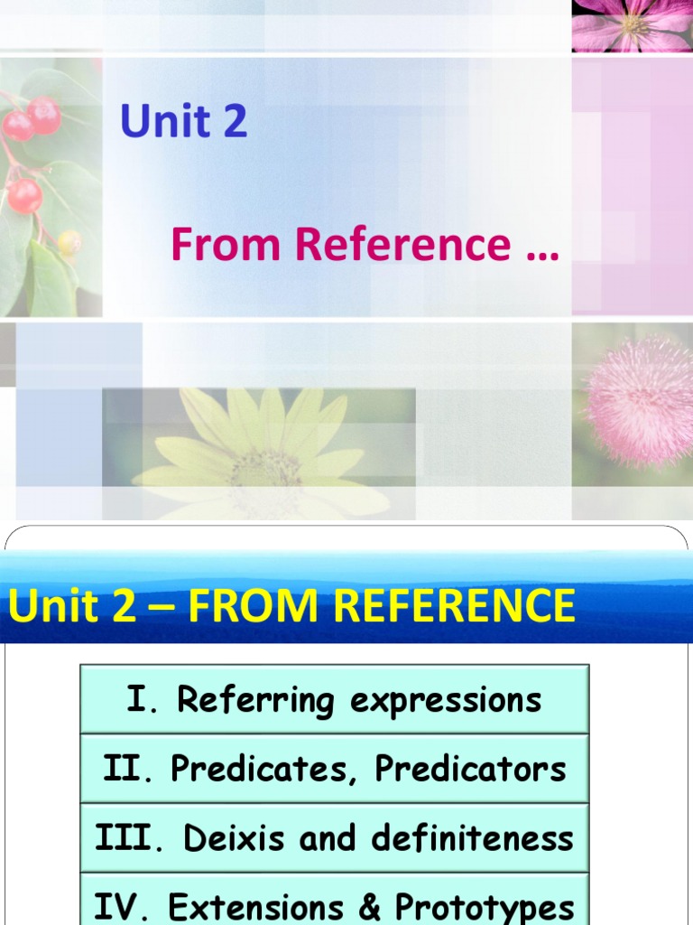 Unit 2, From Reference - Handout | PDF | Morphology | Language Mechanics