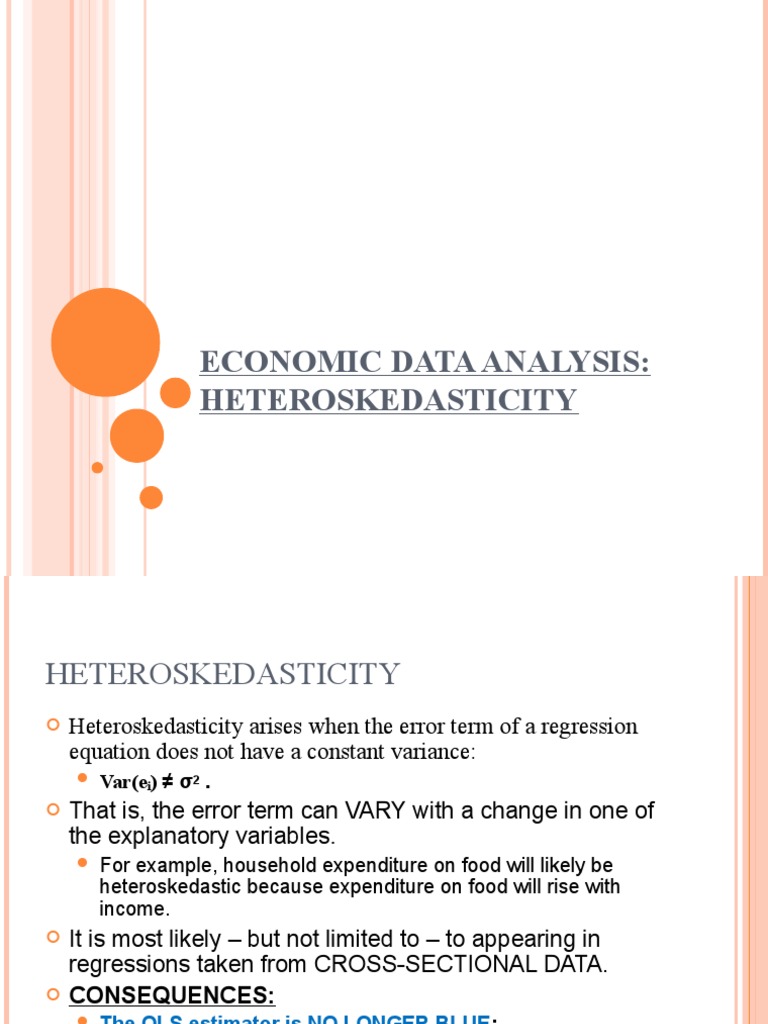 Economic Data Analysis: Heteroskedasticity | PDF | Heteroscedasticity | Errors And Residuals