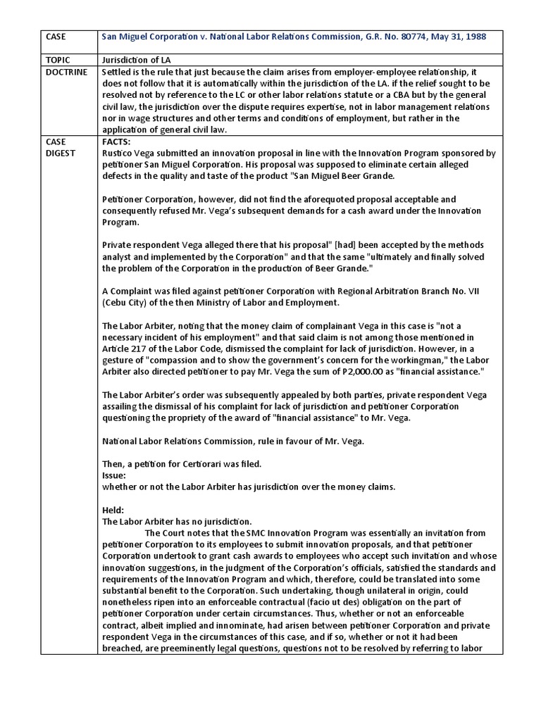 Labor II Cases | PDF
