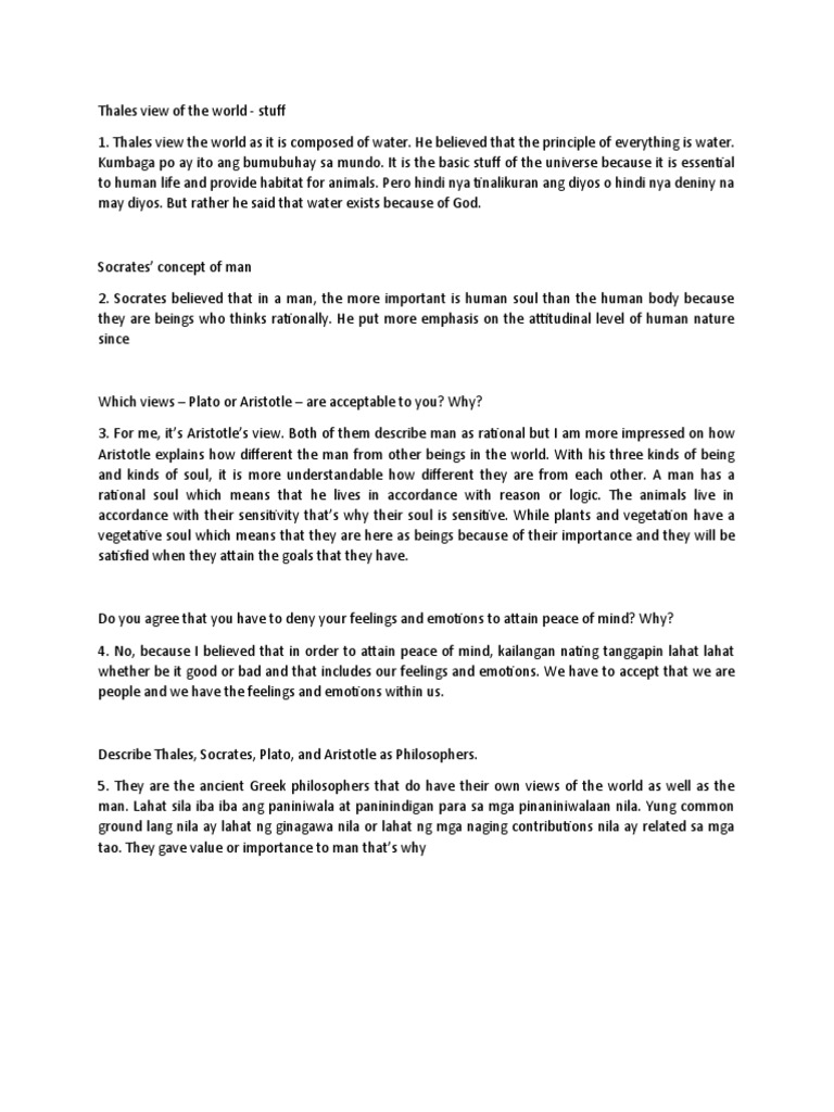 Thales View of The World | PDF