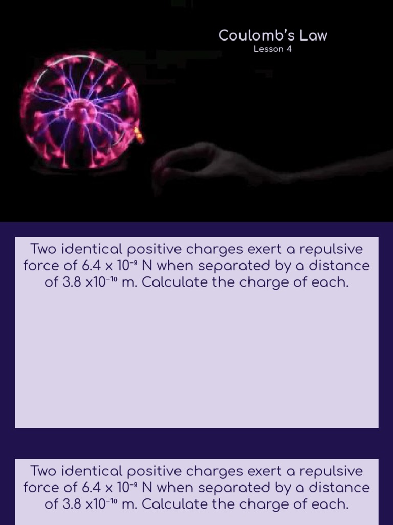 Coulomb's Law Examples-1 | PDF | Force | Electric Charge