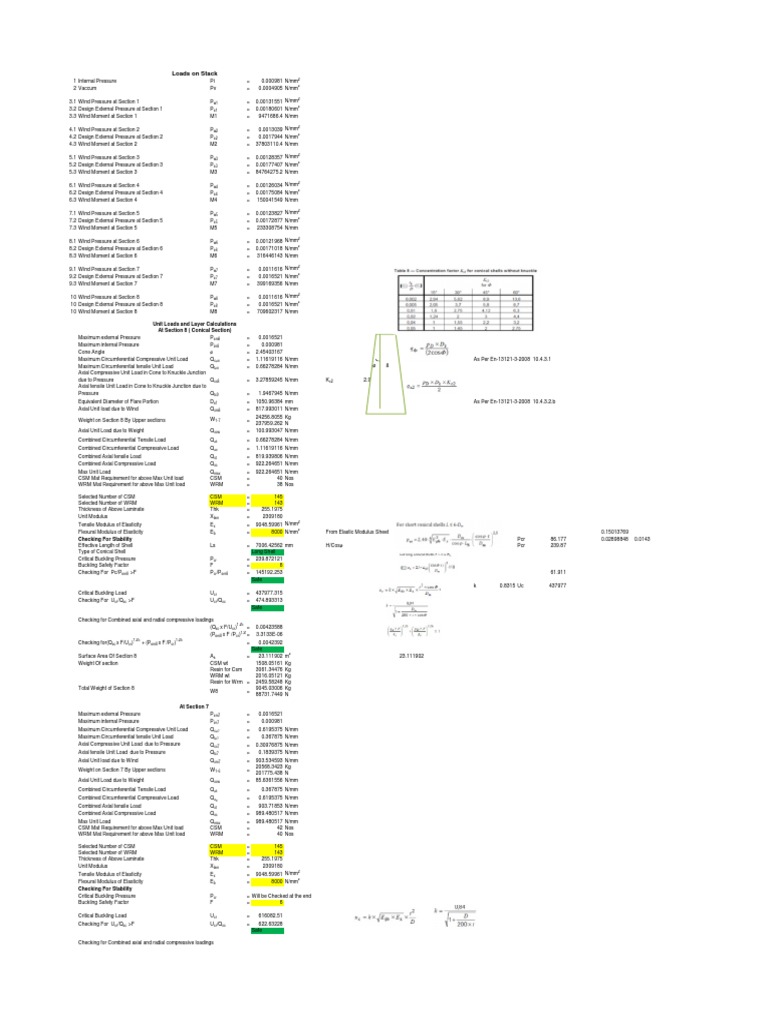 Design - Sheet - For Self Supported Stack-2 | PDF | Buckling | Young's ...