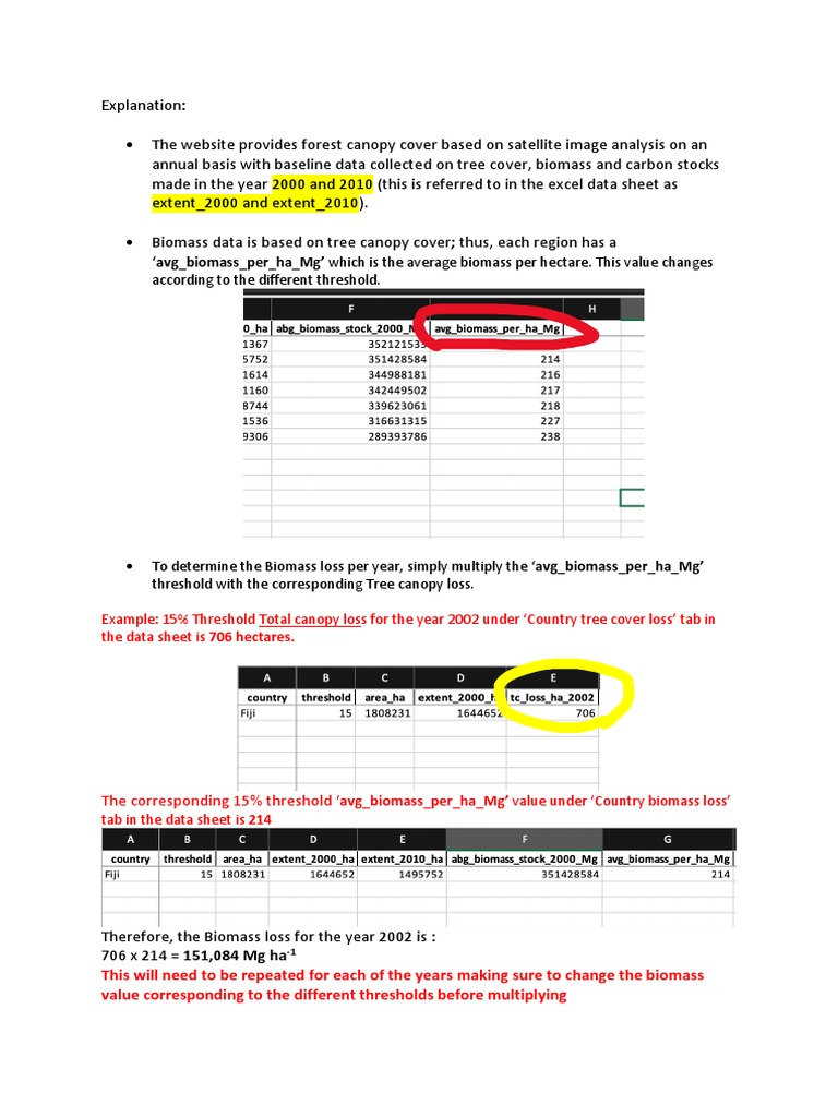 Biomass Calculation Explanation | PDF