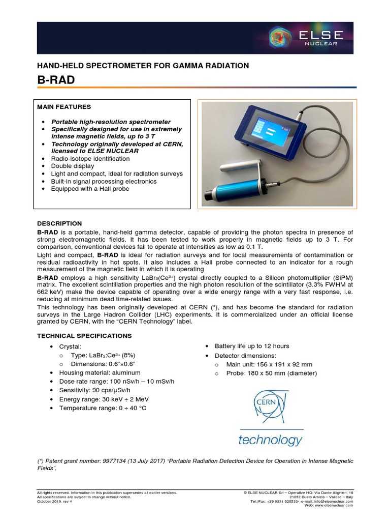 Datasheet B-RAD | PDF | Radiation | Physical Sciences