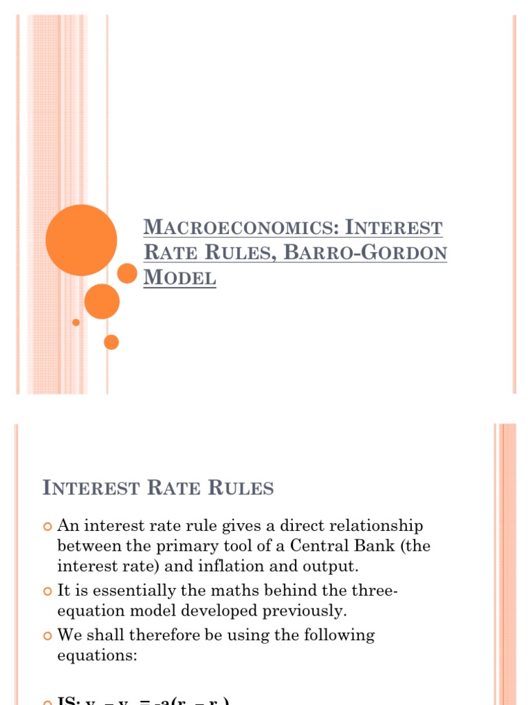 Interest Rate Rules, Barro-Gordon Model | PDF | Central Banks | Inflation
