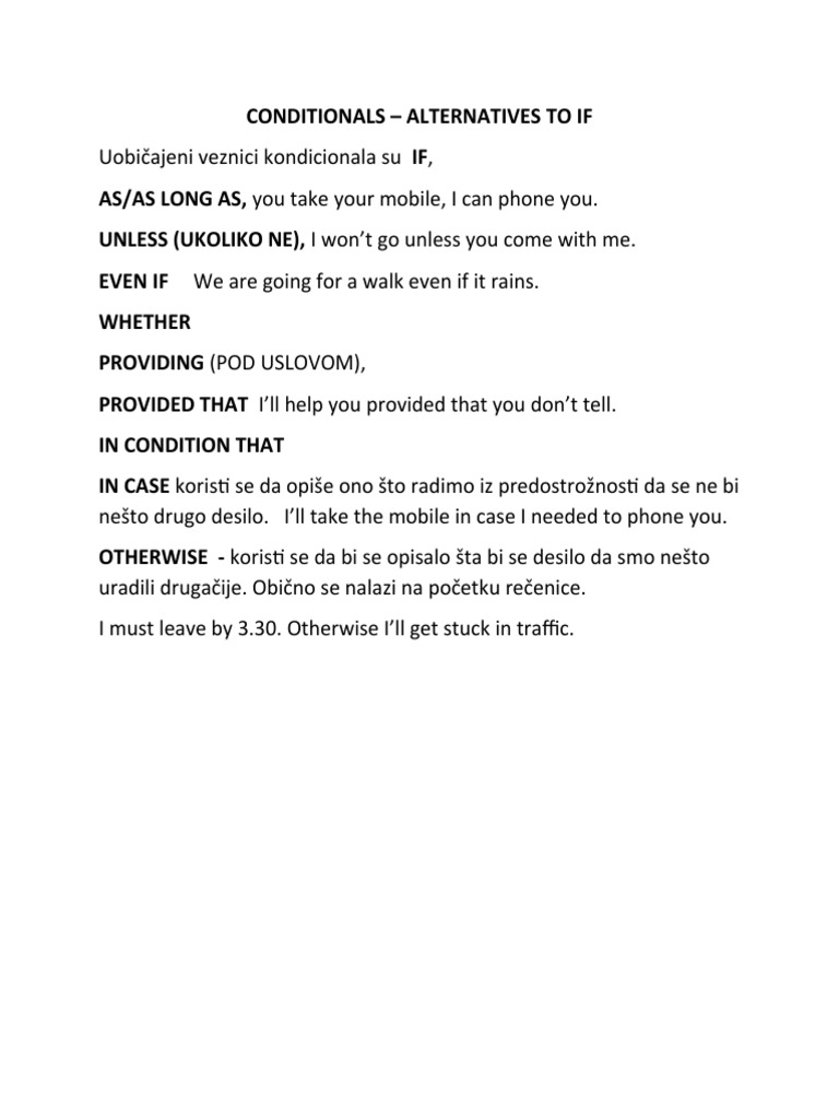 CONDITIONALS Alternatives To If | PDF