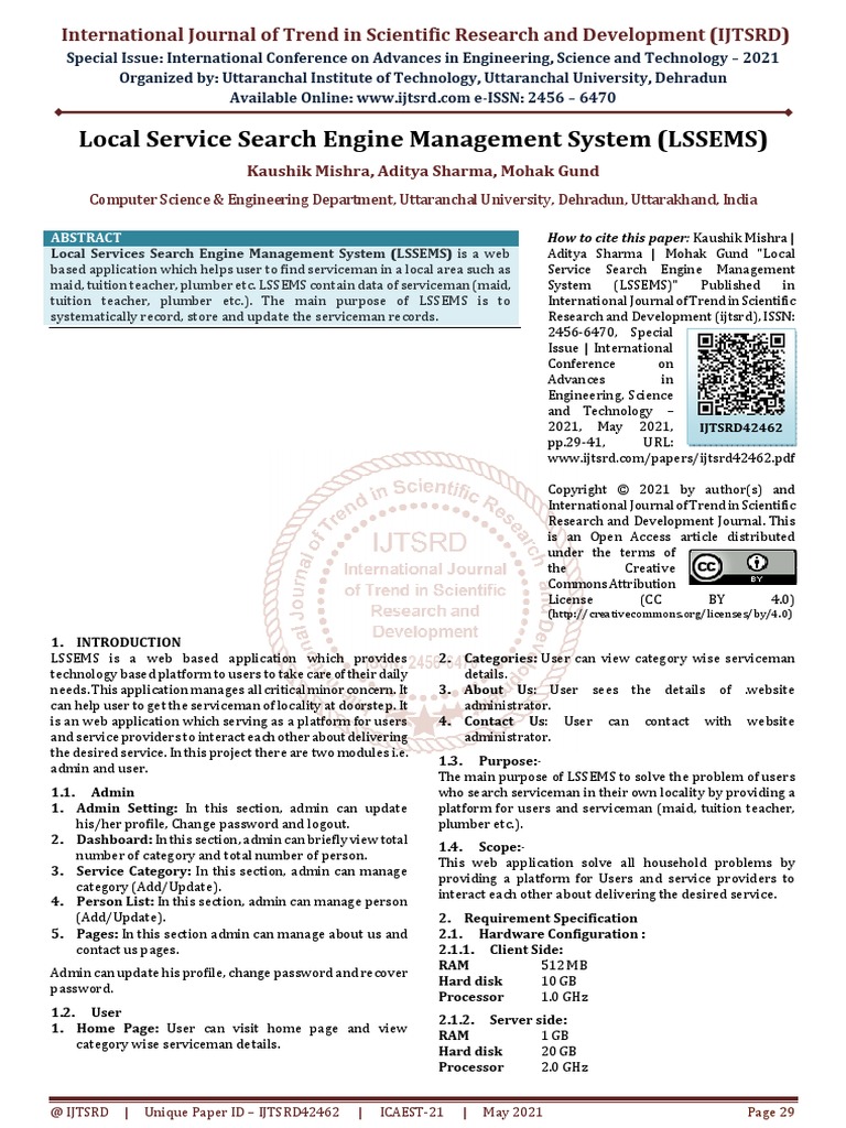 Local Service Search Engine Management System LSSEMS | PDF | Use Case ...