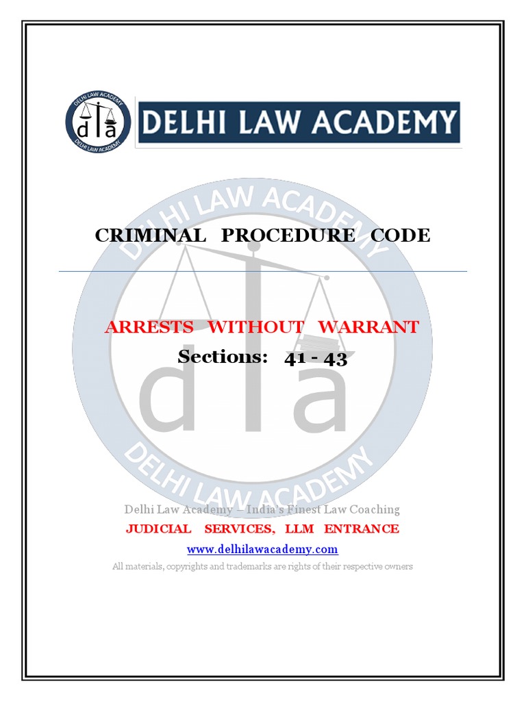 Requirements and Limitations of Arrests Without Warrant Under the Criminal Procedure Code | PDF ...