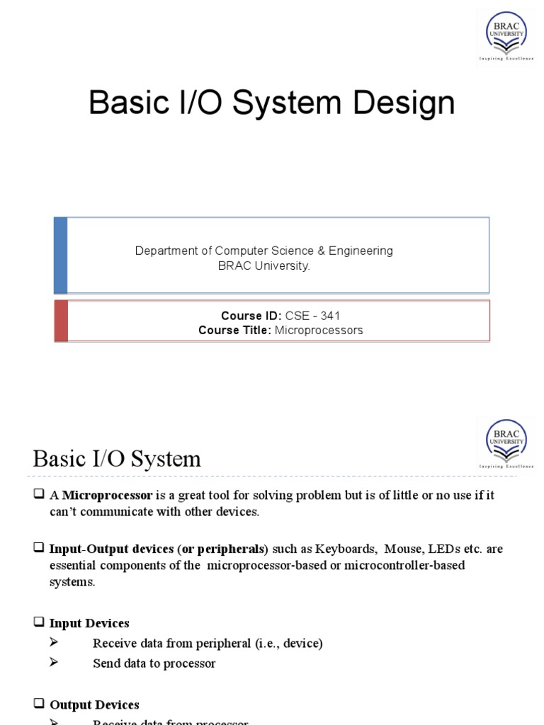 Microprocessor I/O Systems Guide | PDF | Input/Output | Integrated Circuit