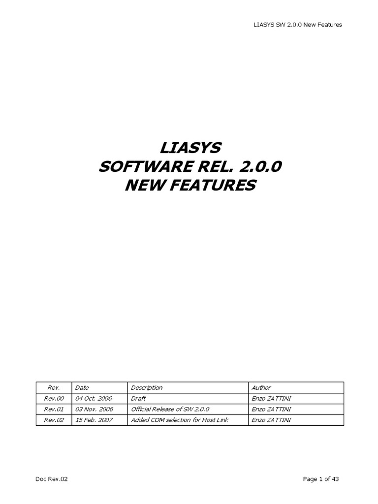 LIASYS SW 2.0.0 Feature Overview | PDF | Button (Computing) | Password