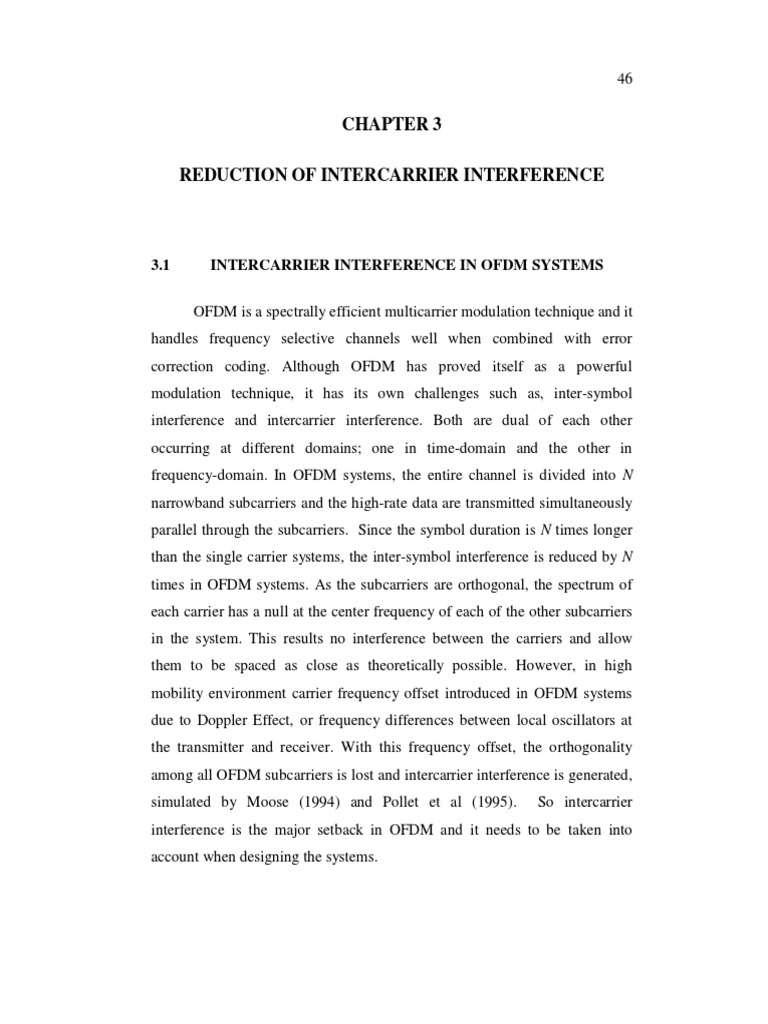 3.1 Intercarrier Interference in Ofdm Systems | PDF | Orthogonal ...