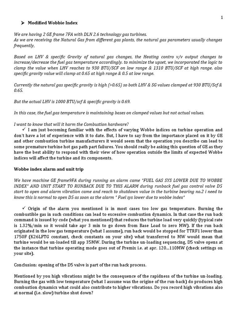 Modified Wobbie Index | PDF | Combustion | Gas Turbine