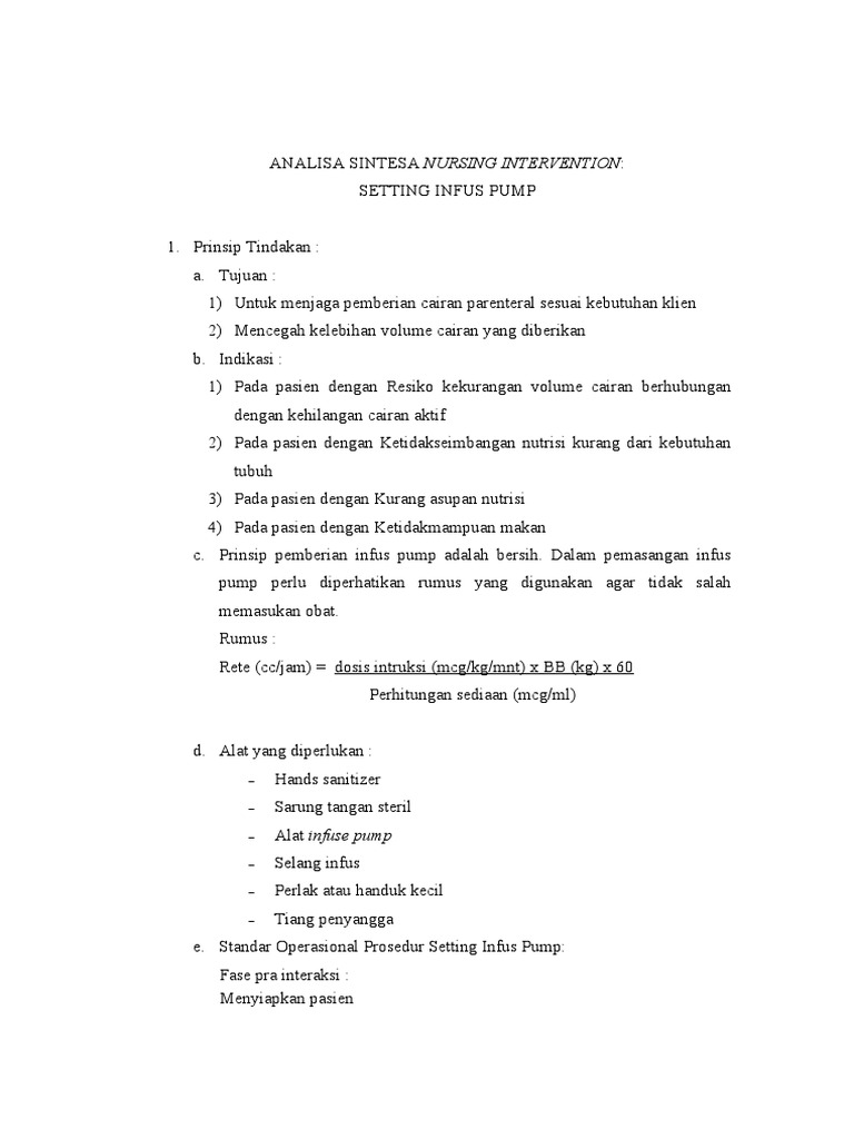 Panduan Setting Infus Pump untuk Nutrisi | PDF