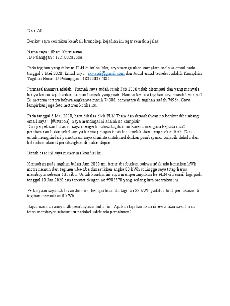 Komplain Ke PLN | PDF