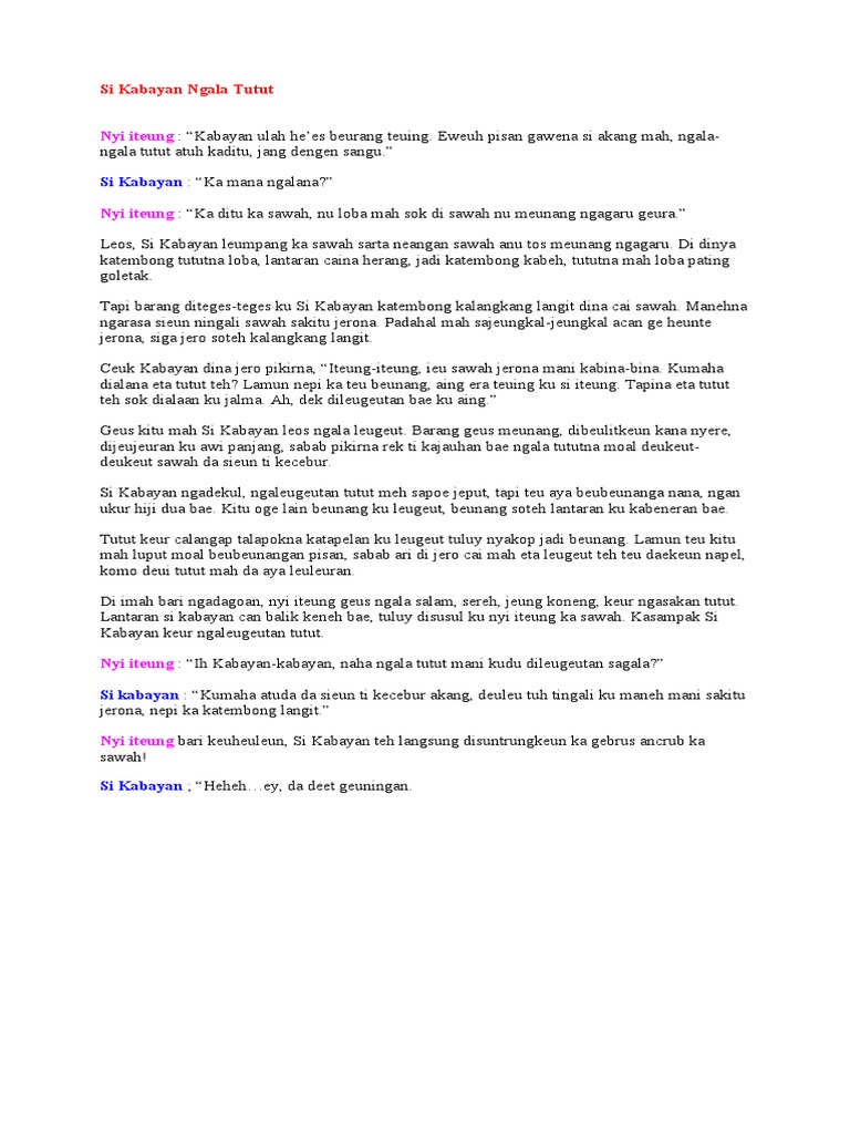 Dongeng Kabayan | PDF