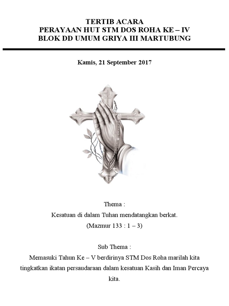 Tertib Acara HUT STM Dos Roha IV | PDF