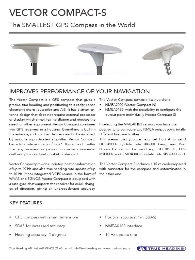 Vector Compact-S: The SMALLEST GPS Compass in The World | PDF | Global ...