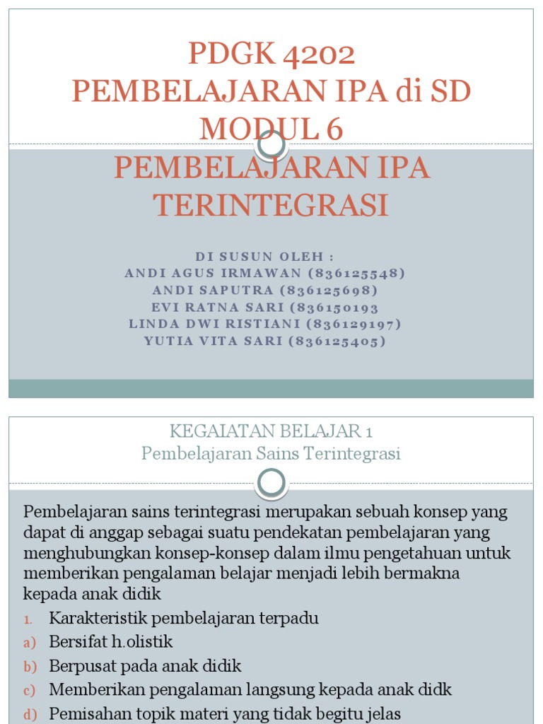 Presentasi Modul 6 IPA Di SD | PDF