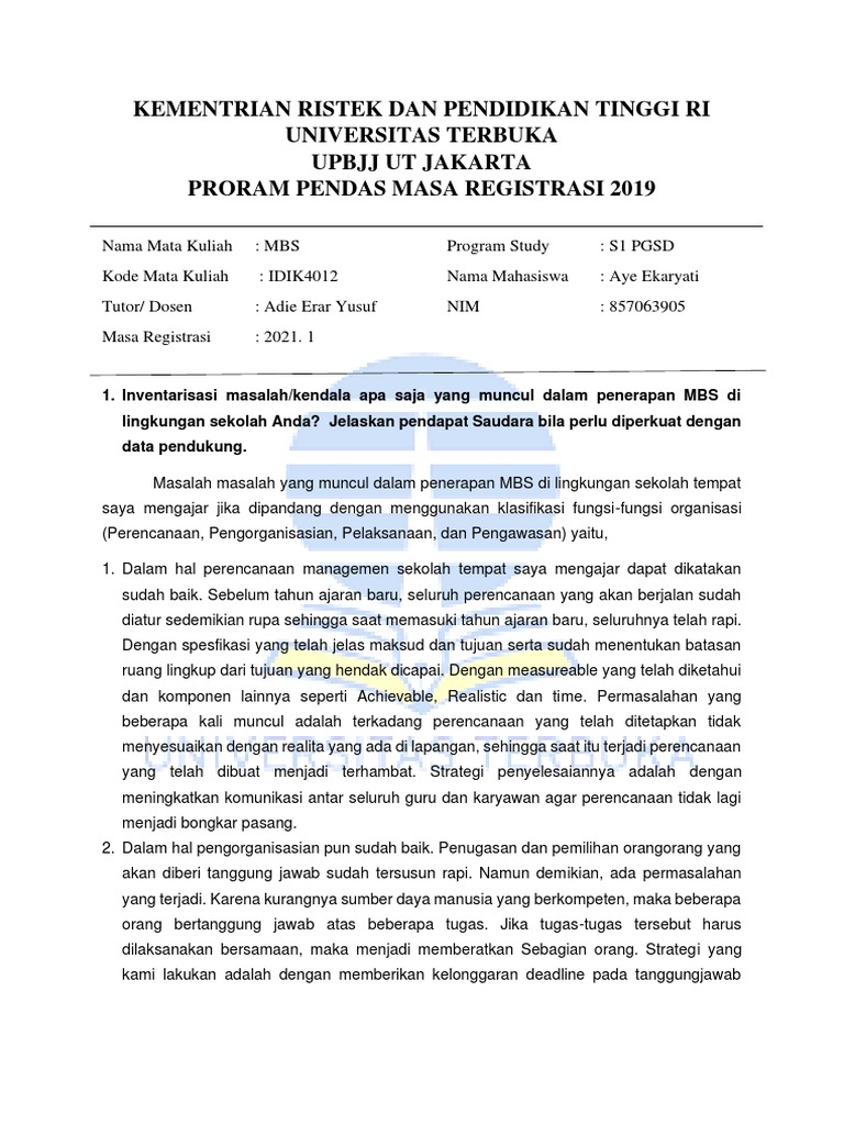 Jawaban Tutorial 3 MBS | PDF