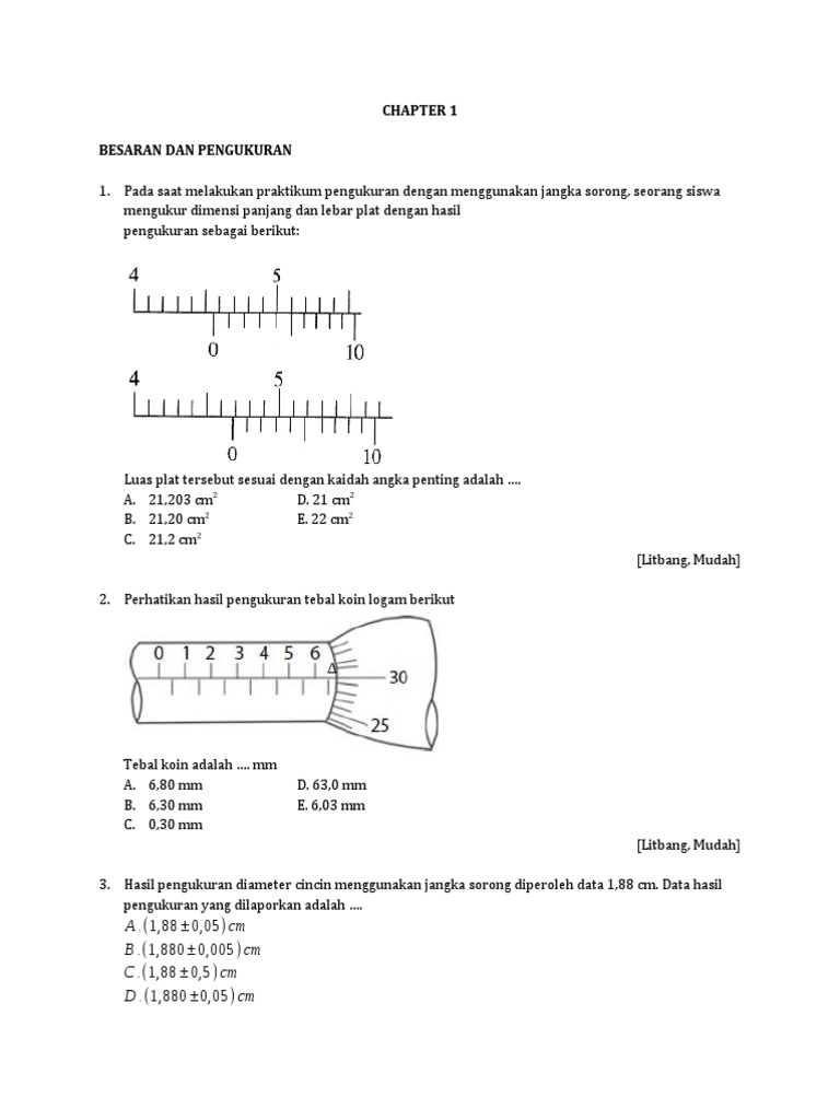 Chapter 1 PR Fisika Utbk | PDF