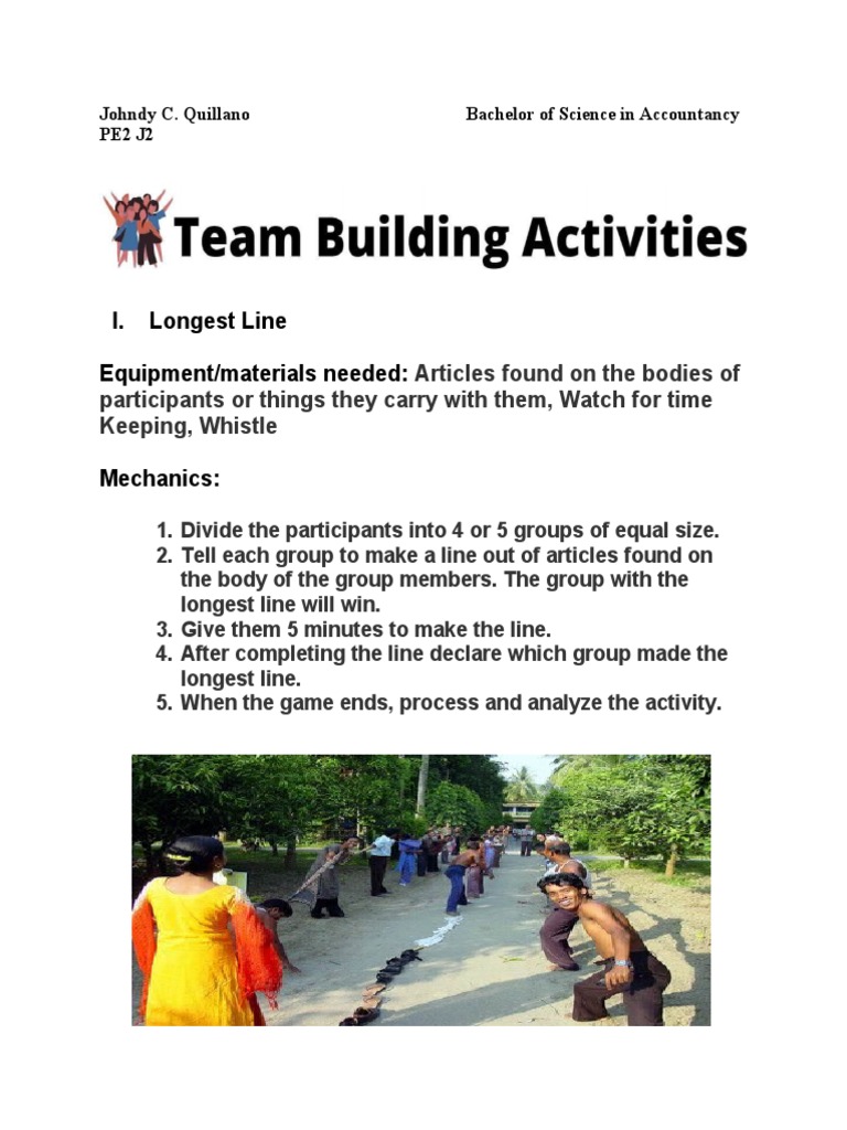 I. Longest Line Equipment/materials Needed | PDF