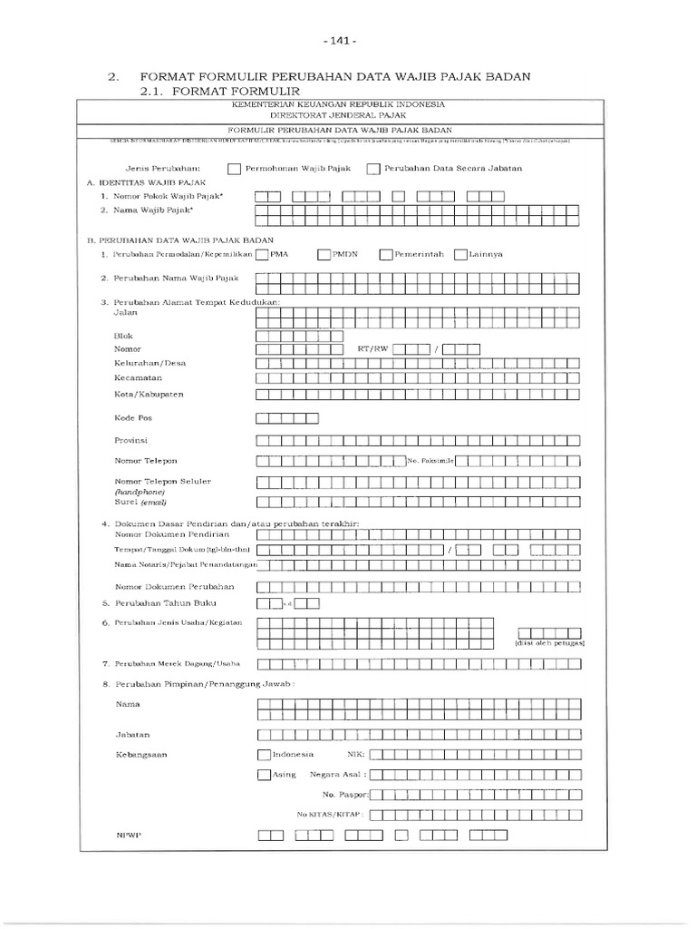 Form Perubahan KLU | PDF