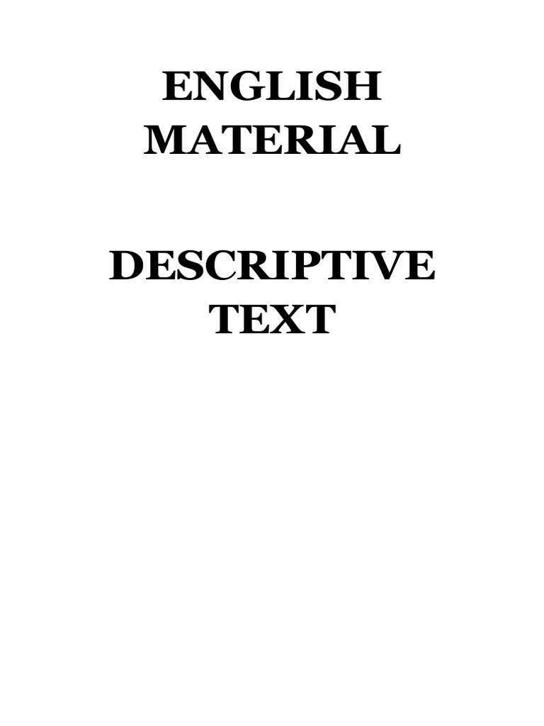 English Material Descriptive Text | PDF