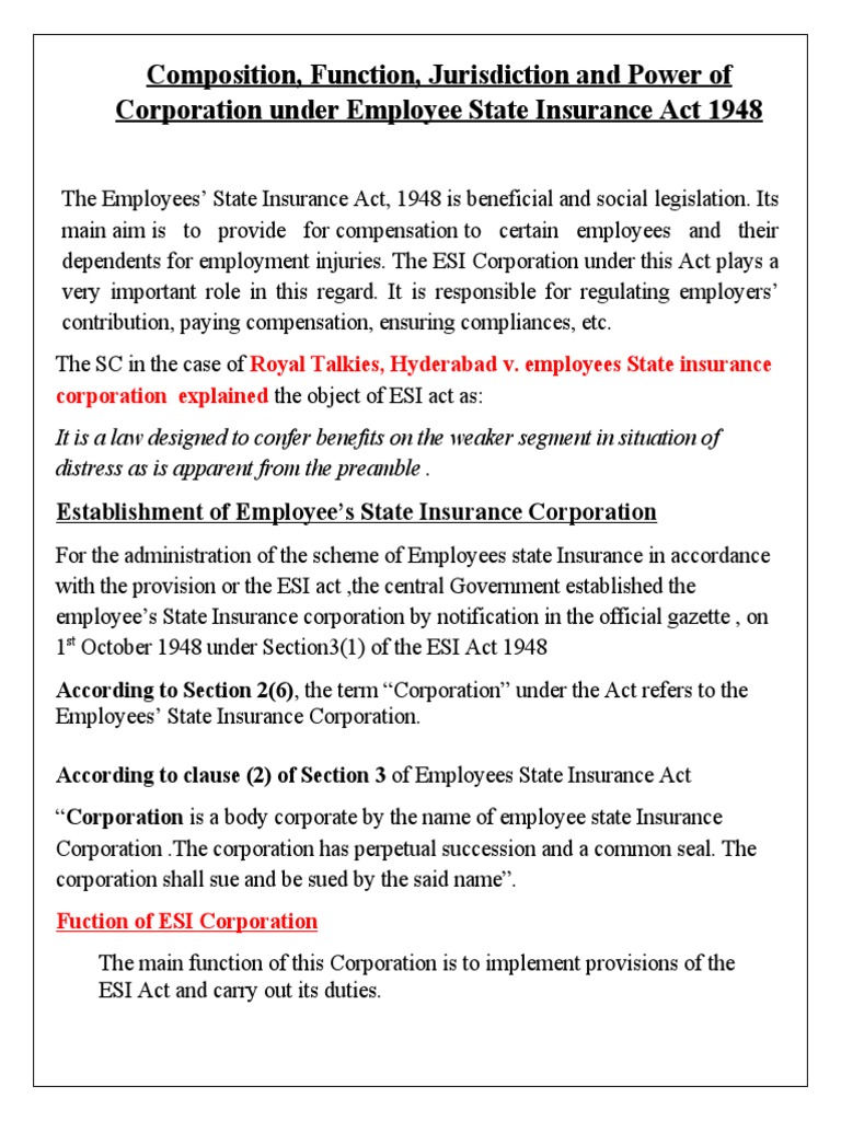 Composition, Function, Jurisdiction and Power of Corporation Under ...
