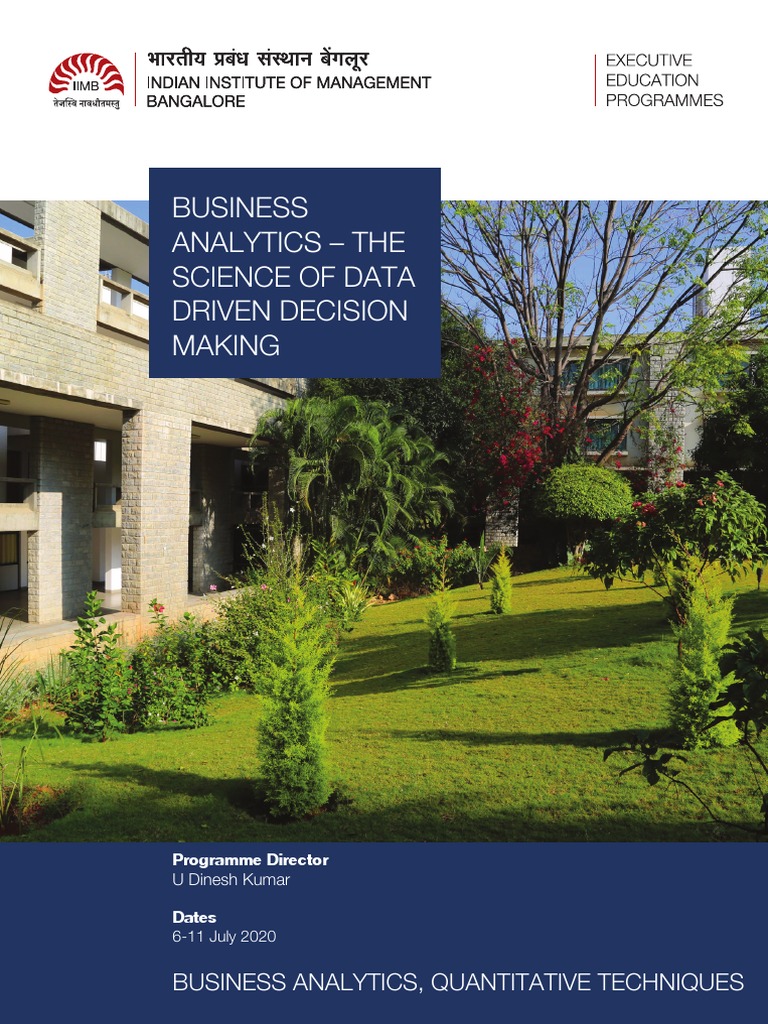 Business Analytics - The Science of Data Driven Decision Making | PDF